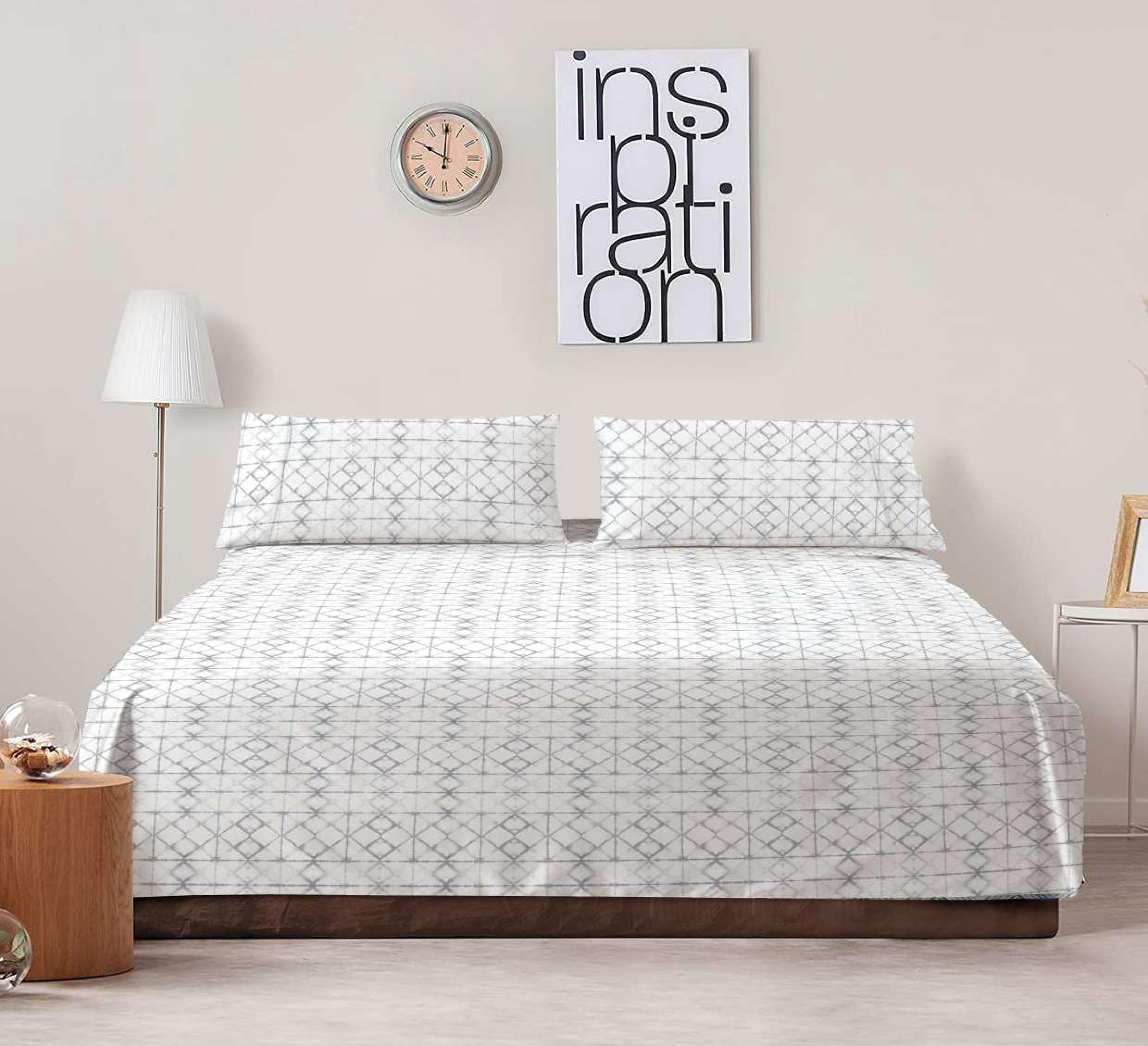 FabStyles 300 Thread Count Geometric 100% Cotton Percale Sheet Set ...