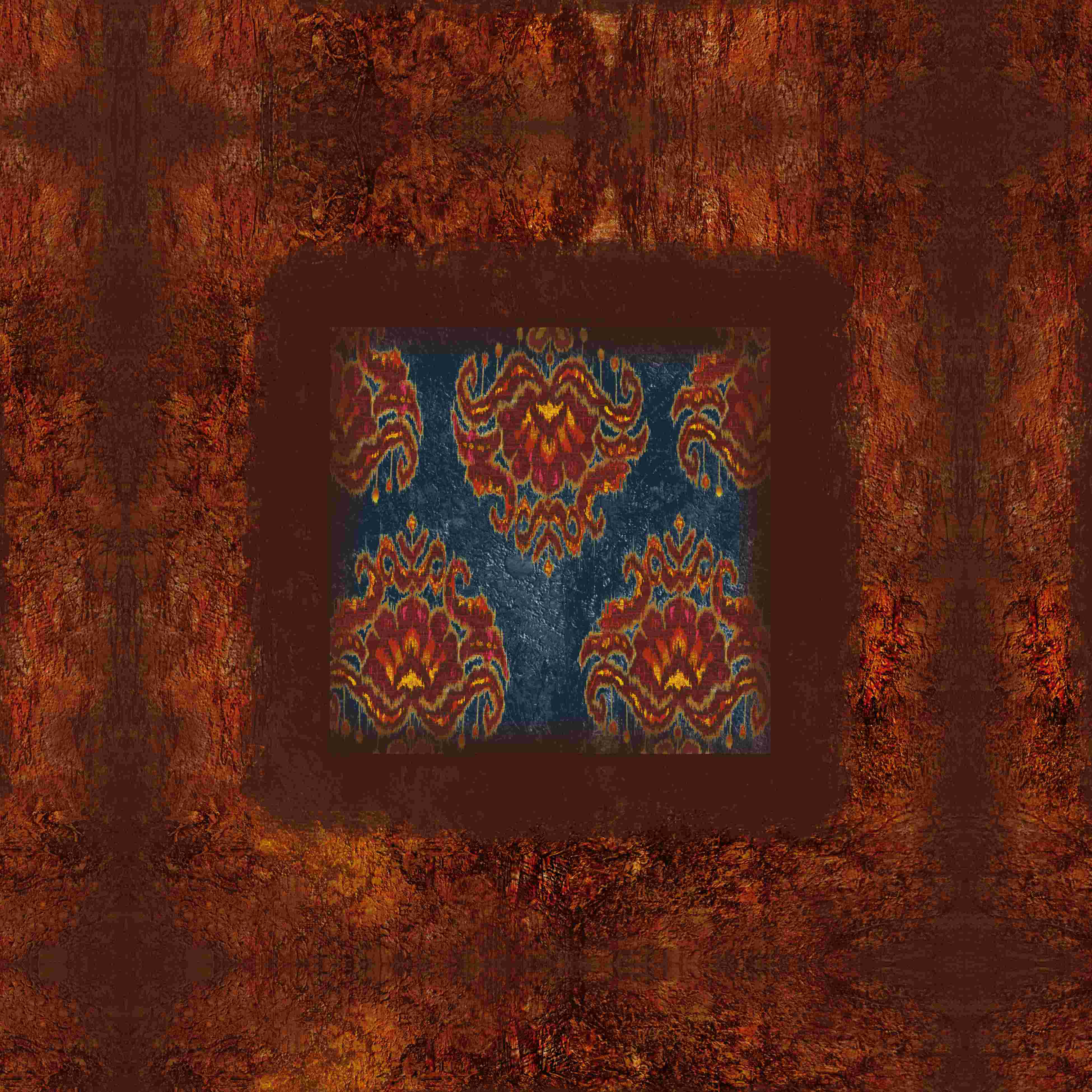 Bungalow Rose Ikat Pattern 2 - Wrapped Canvas Graphic Art | Wayfair