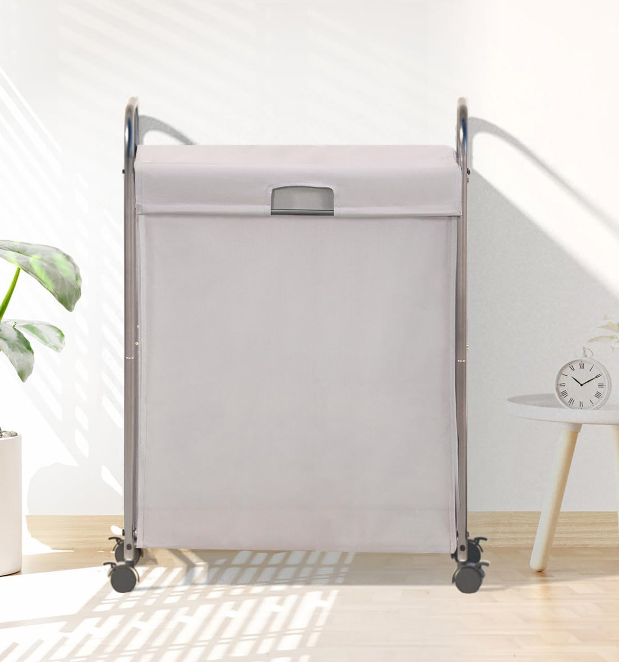 Latitude Run® 85L Laundry Sorter On Wheels,2-pack Laundry Basket,Roller ...