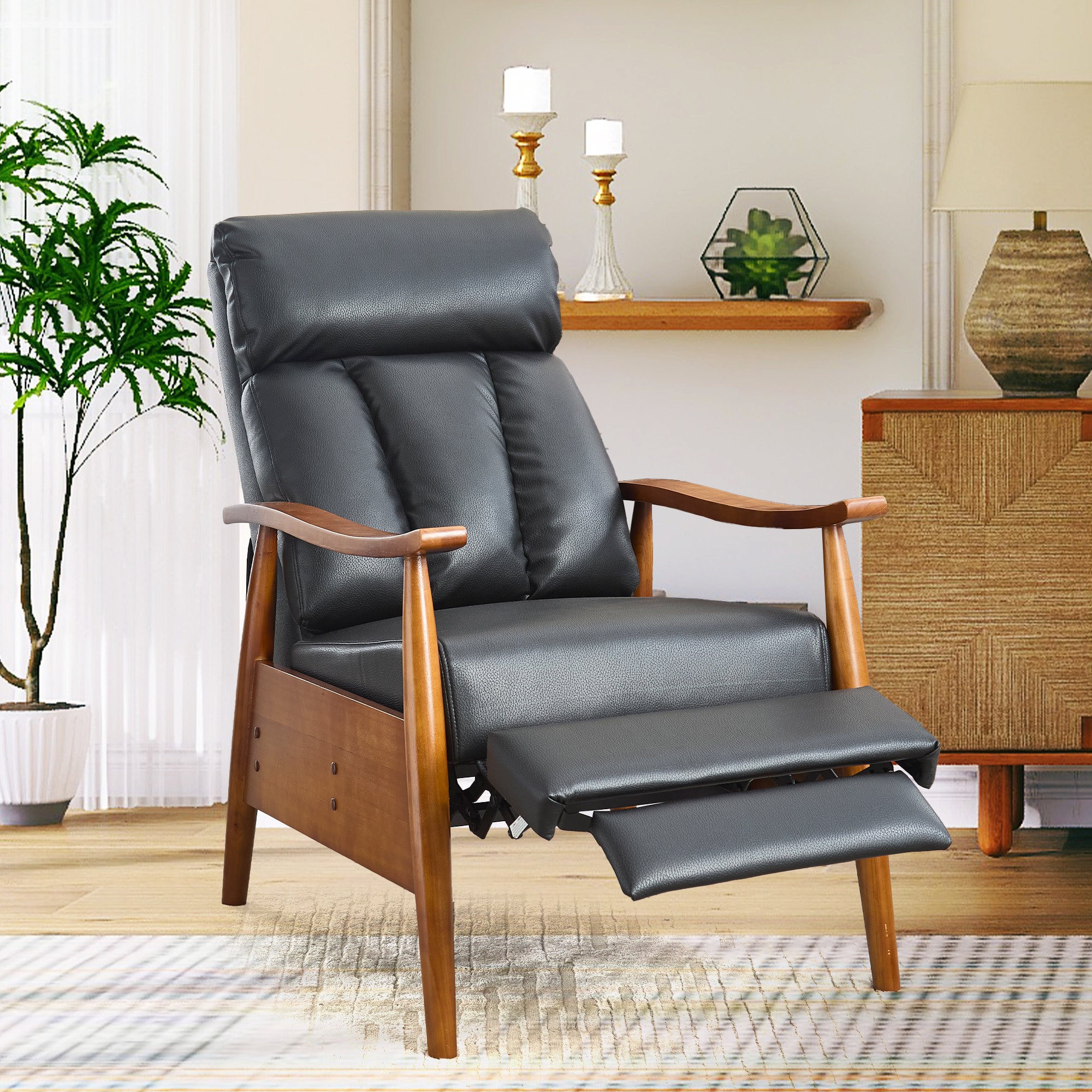 Corrigan Studio® Imona Coastal Style Push Back Manual Recliner | Wayfair