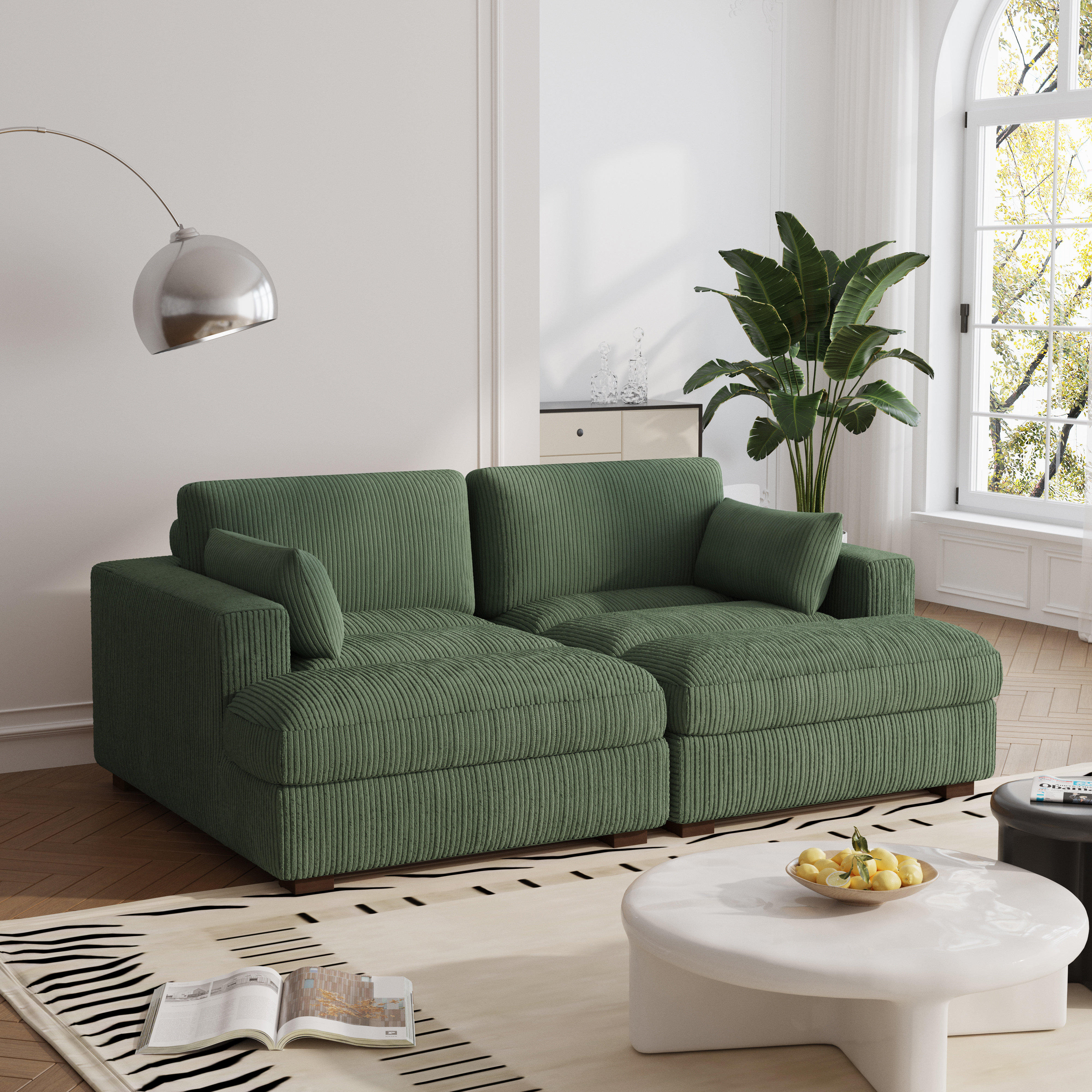 Wade Logan® Bentura Oversized Upholstered Corduroy Sleeper Sofa Bed ...