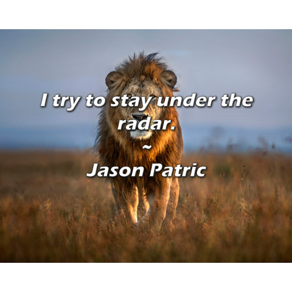 Trinx Jason Patric Quote: I try to stay under the radar. | Wayfair