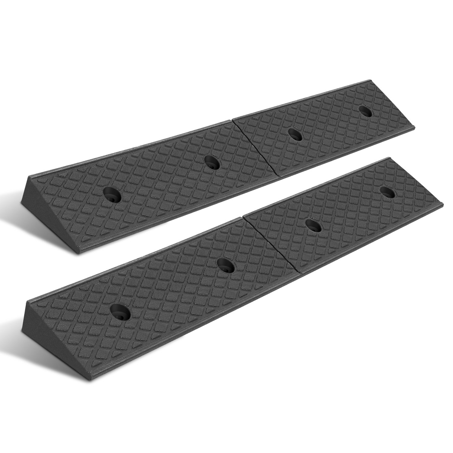DNA Motoring 2pcs Rise Rubber Curb Ramp Heavy Duty Loading Driveway ...
