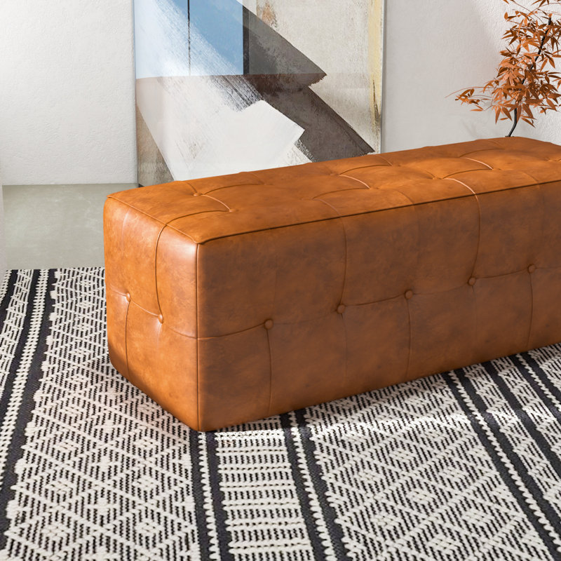 Trent Austin Design® Hartlepool 47.5" Wide Genuine Leather Tufted ...