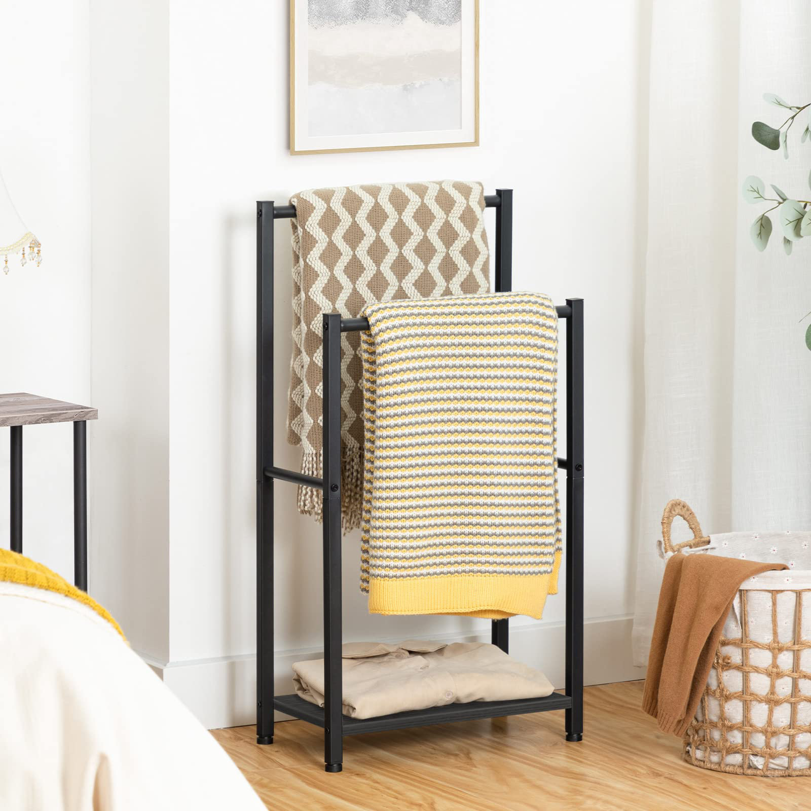 TUHOME FURNITURE LLC 2 Tier Blanket Rack, Blanket Stand, Drying And ...