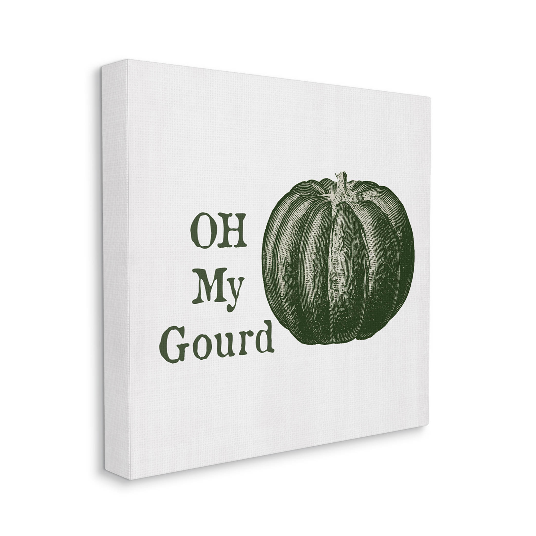 Stupell Industries Oh My Gourd Fall Pumpkin Canvas Wall Art By Lauren ...