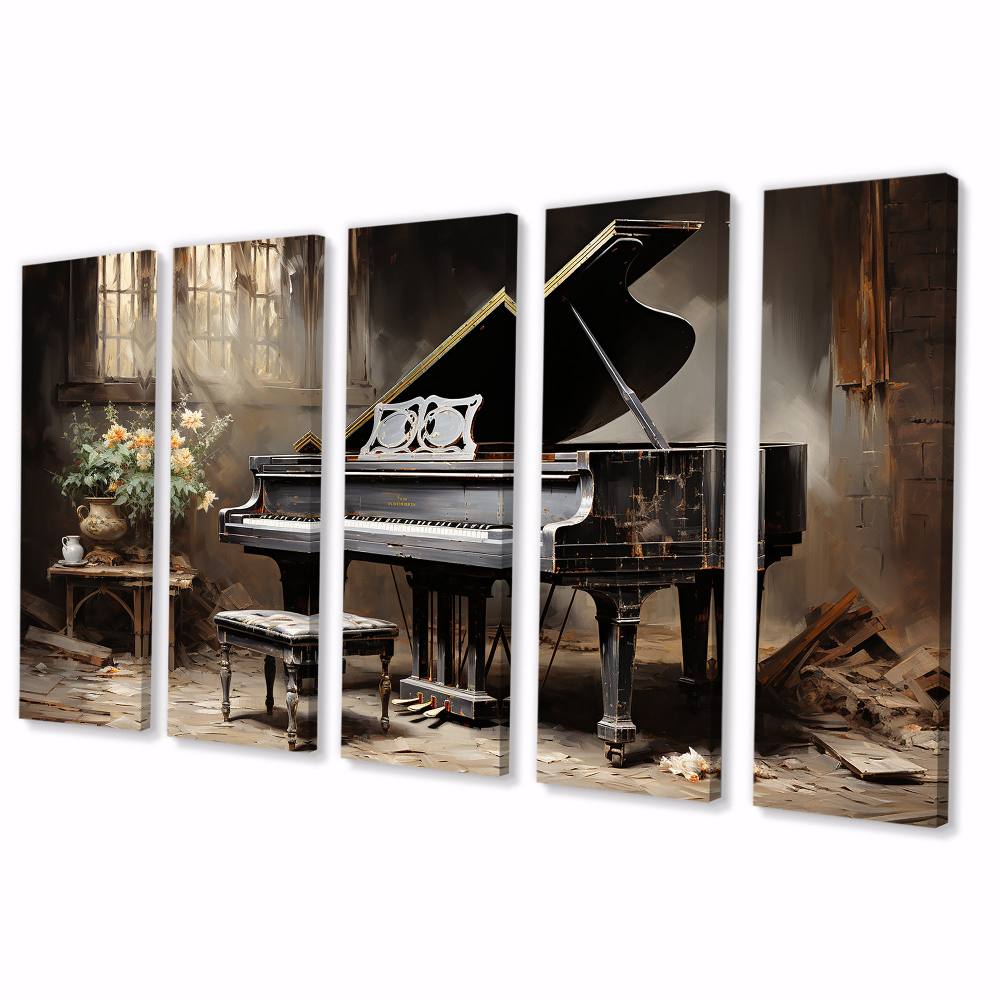 Alcott Hill Minimalism Grand Piano Melody III - Music Piano 5 Piece ...