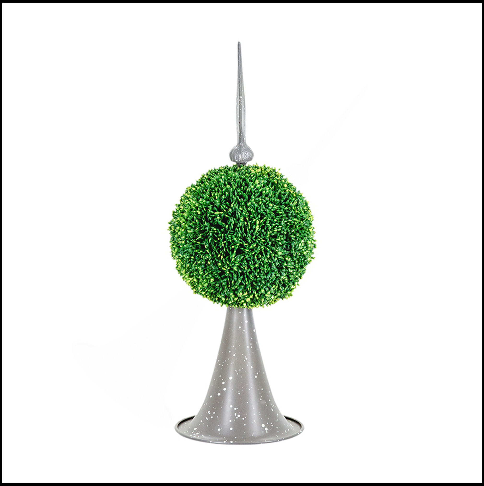 Latitude Run® D7" Artificial Two-Tiered Boxwood Sphere Topiary On Metal ...