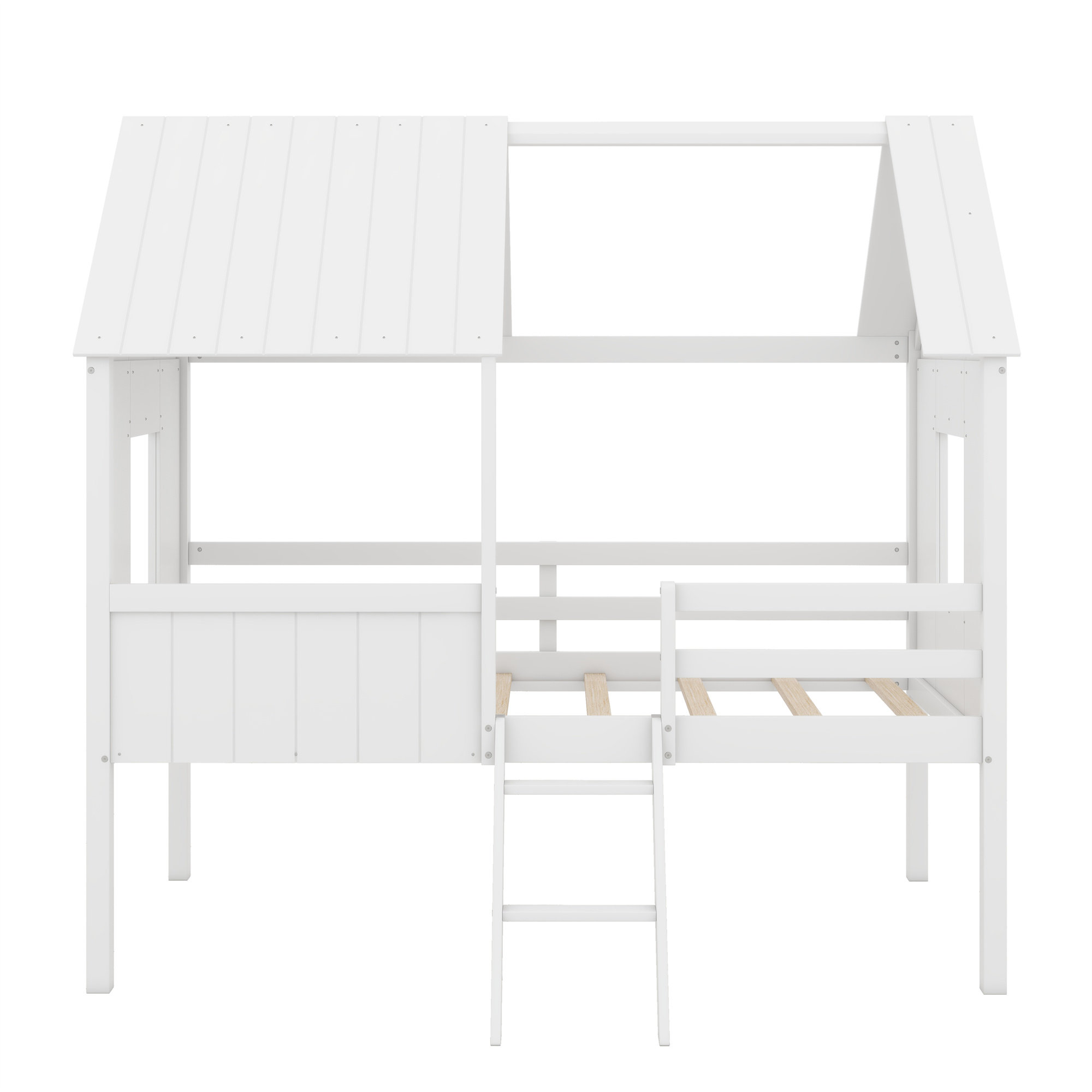 Harper Orchard Low Loft Wood House Bed With Two Side Windows - Wayfair ...