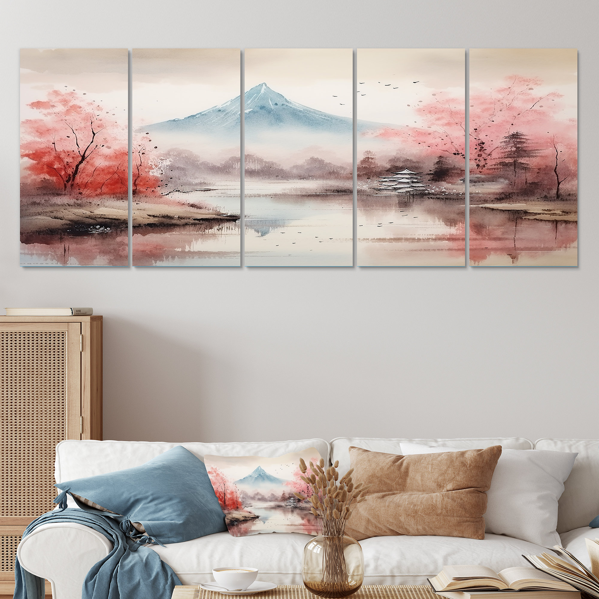 Winston Porter Pink Sakura Summit Fog Japan Mountains II - Japan 5 ...