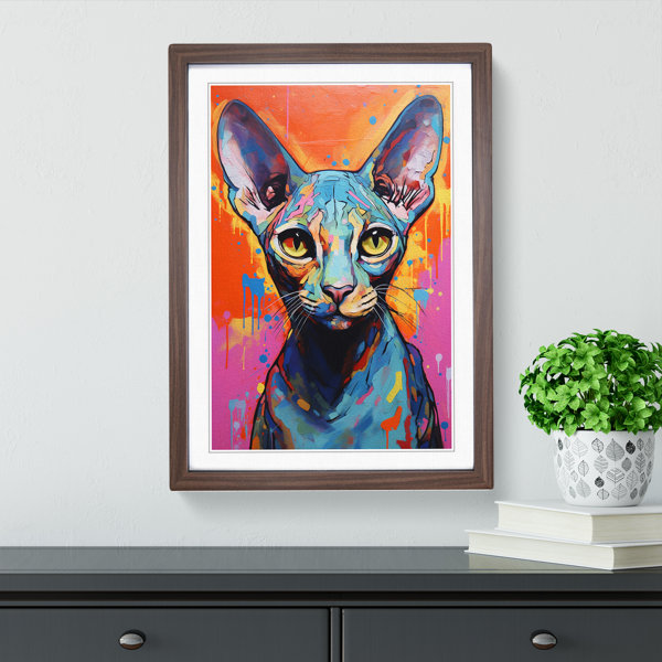 Marlow Home Co. Sphynx Cat Expressionism - Single Picture Frame Art ...