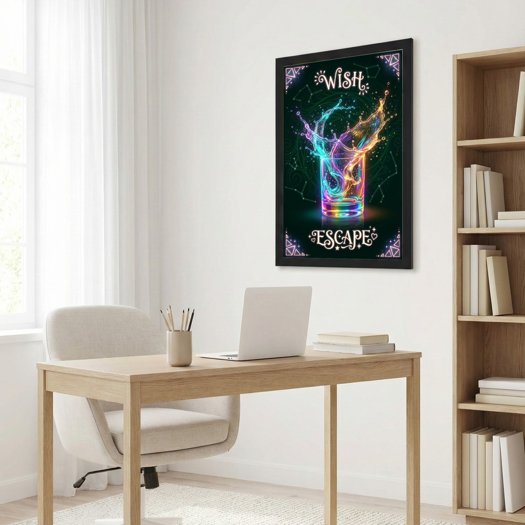 Winston Porter Wish Escape Neon Splash Glass Canvas Wrapped Wall Art ...