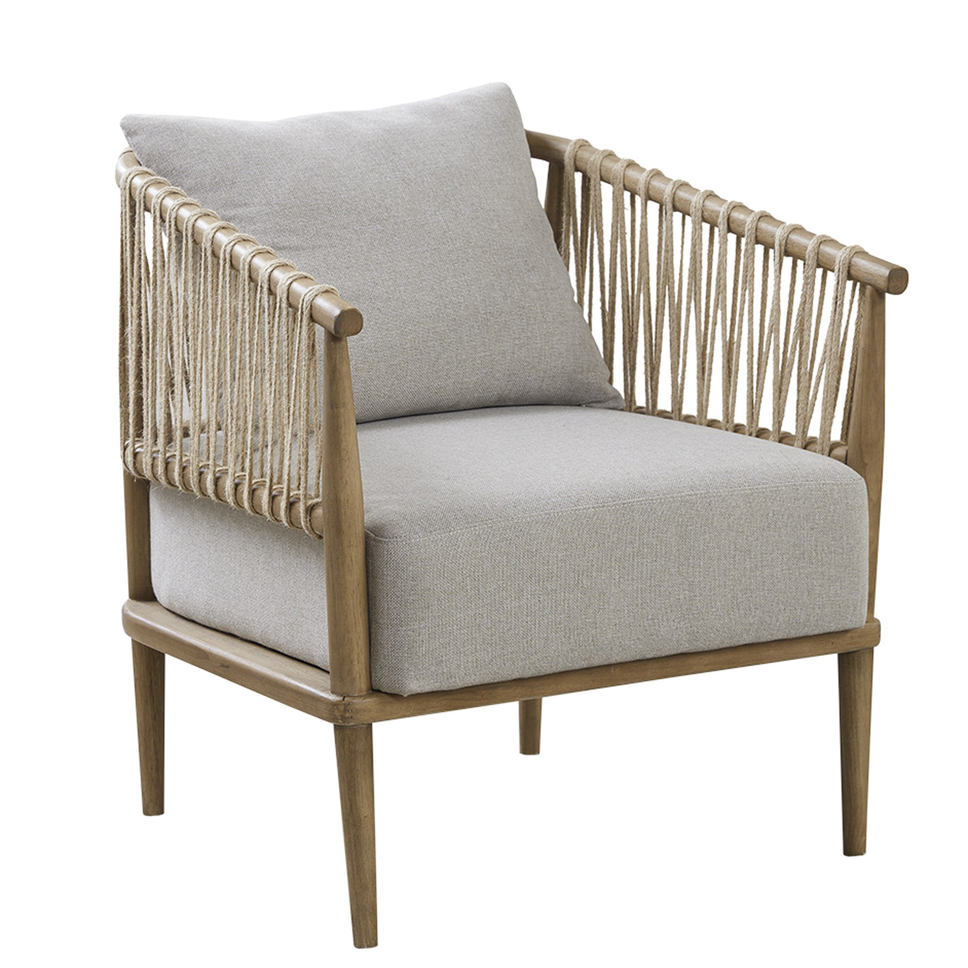 Rosecliff Heights Accent Arm Chair With Fabric And Solid Wood Arms ...