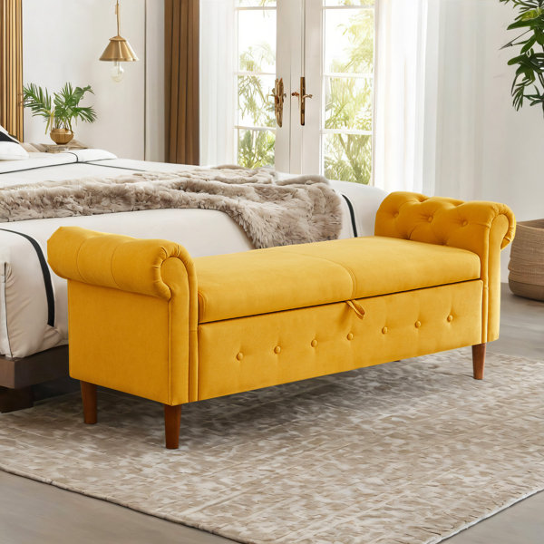 Red Barrel Studio® Seprina 63" 100% Velvet/Teddy Upholstered Storage ...