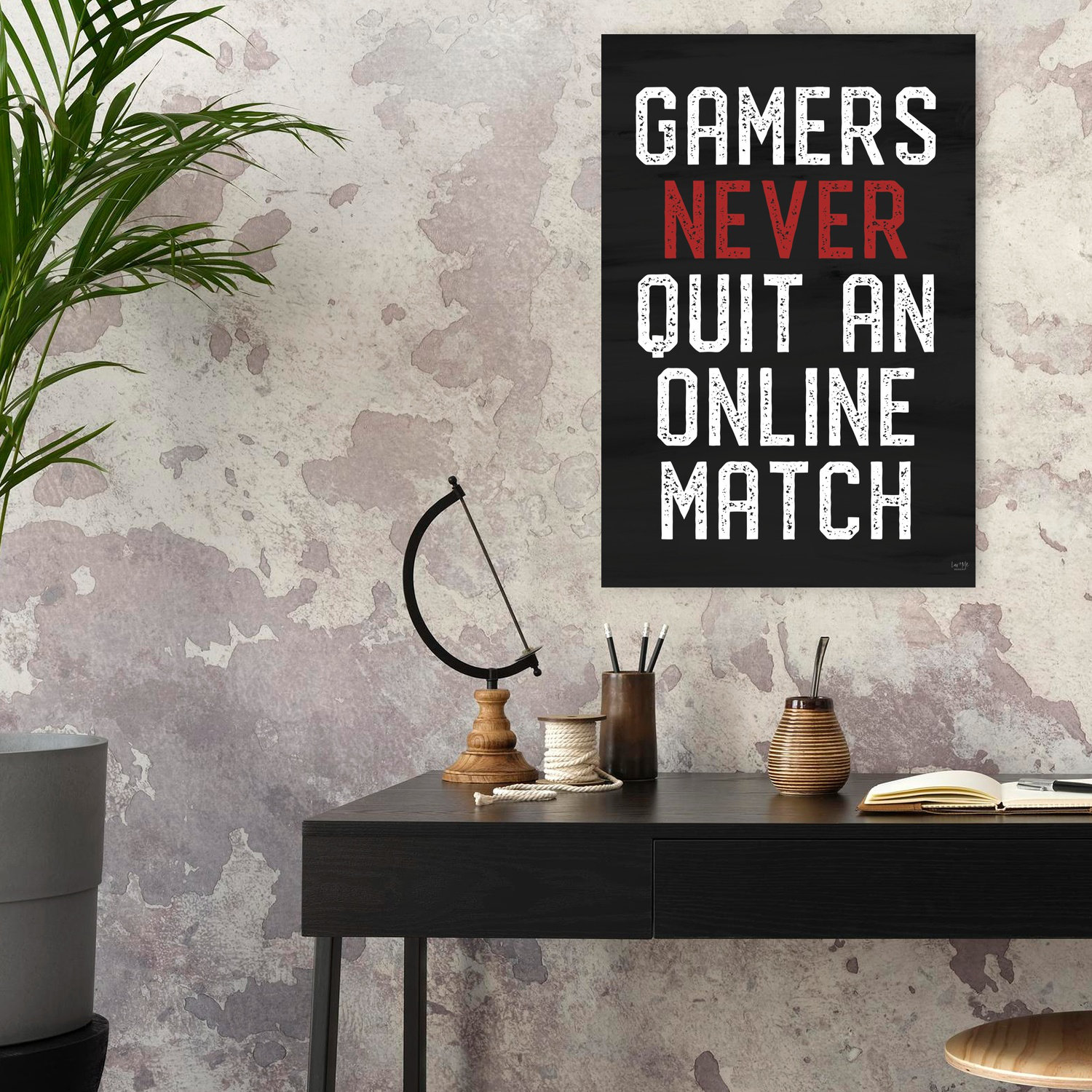 Latitude Run® Gamers Never Quit Abstract Contemporary Art | Wayfair
