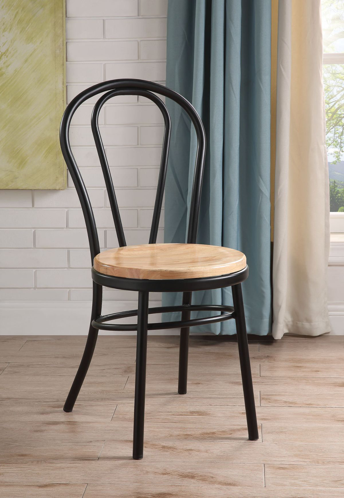 Red Barrel Studio® Cherel Side Chair (2Pc)Natural & Black Finish | Wayfair