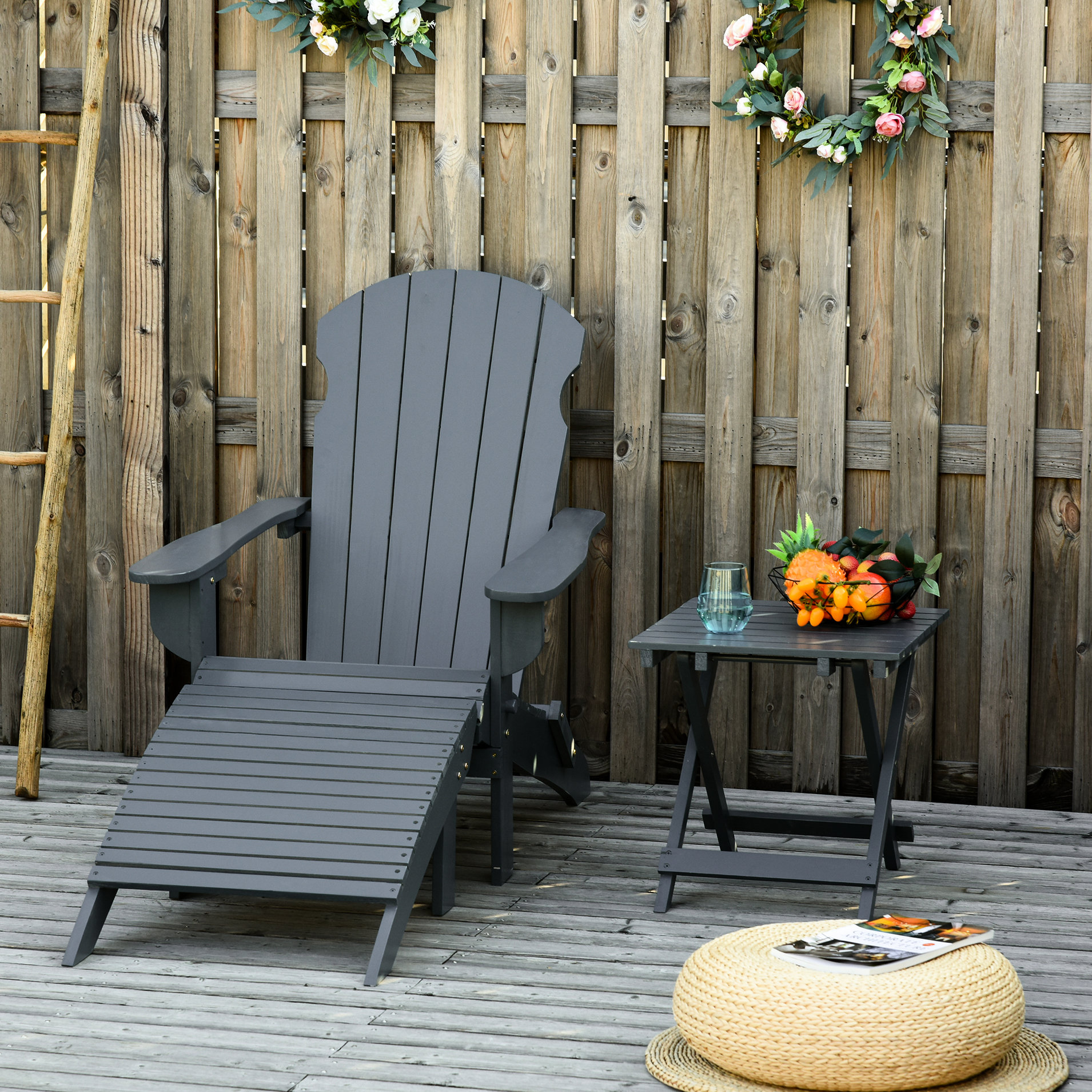 Ophelia & Co. 3 Folding Chair Package With And Table. Gray Outdoor ...