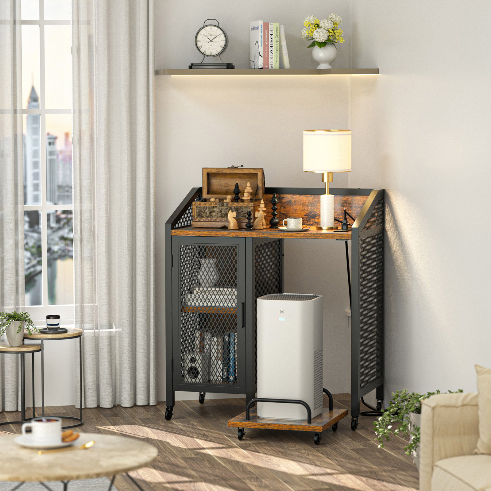 17 Stories 3-Tier Printer Stand with Storage, Modern Lateral Office ...