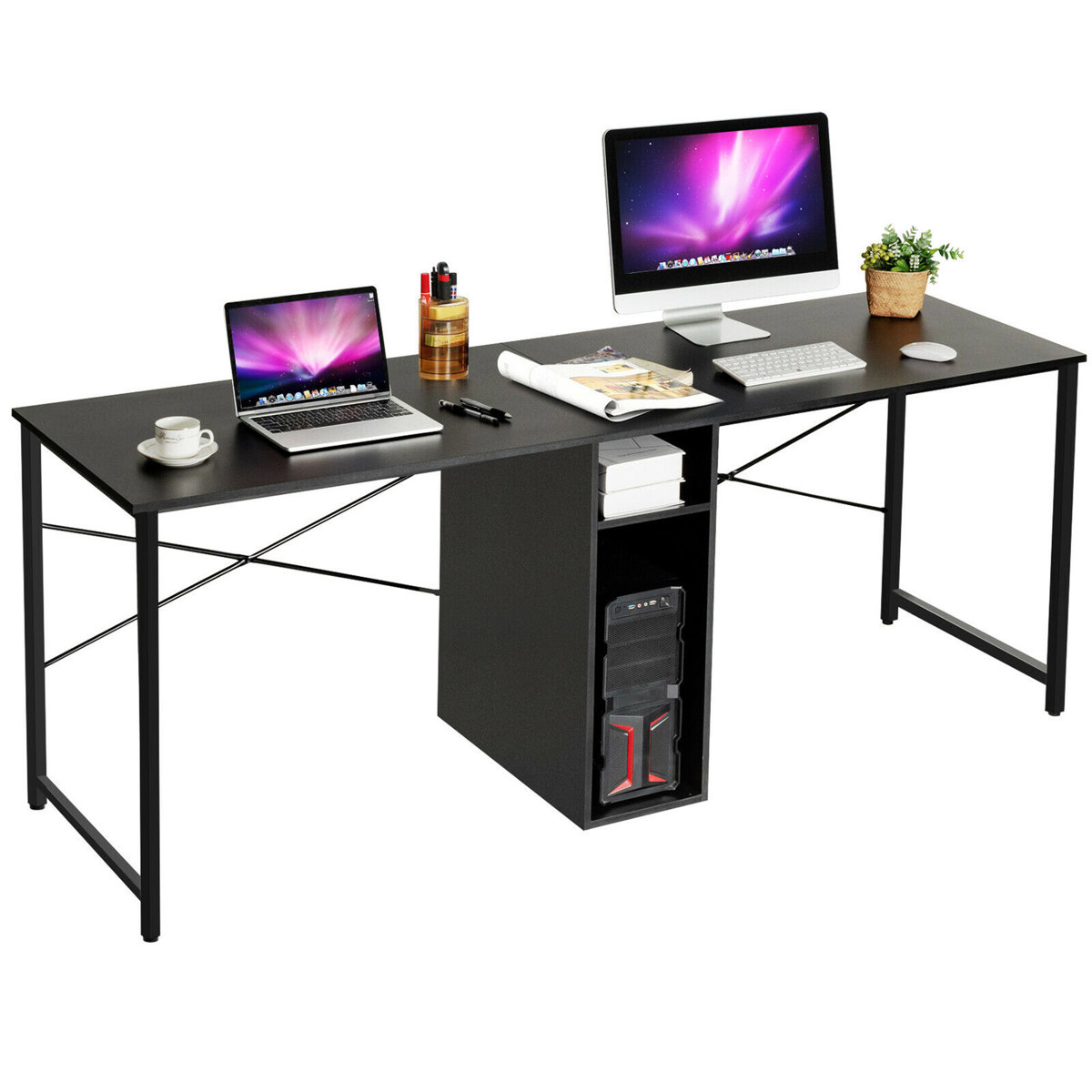 Inbox Zero 2 Person Computer Desk Double Workstation Office Desk W ...