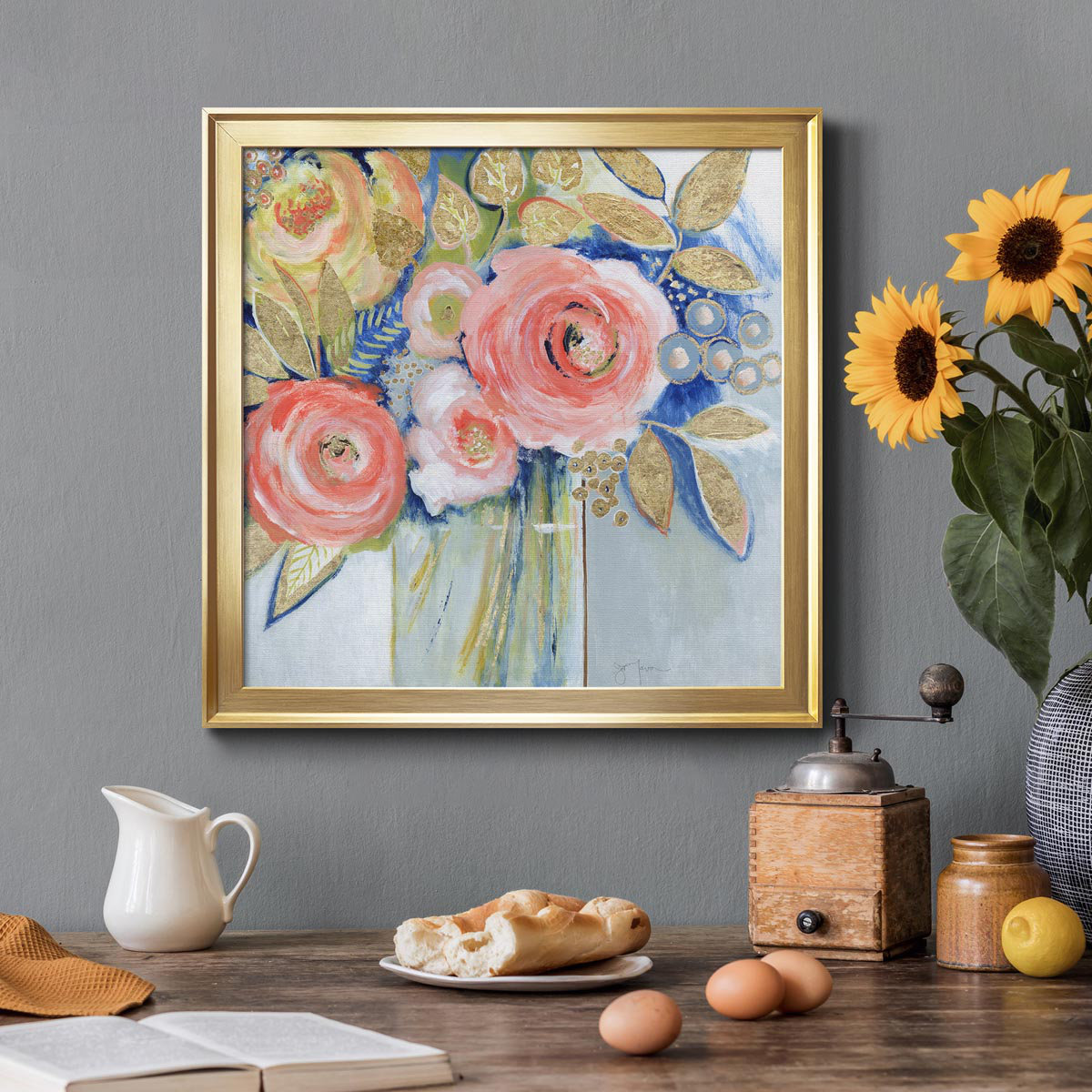 Red Barrel Studio Peach Metallic Bling - Picture Frame Painting on ...