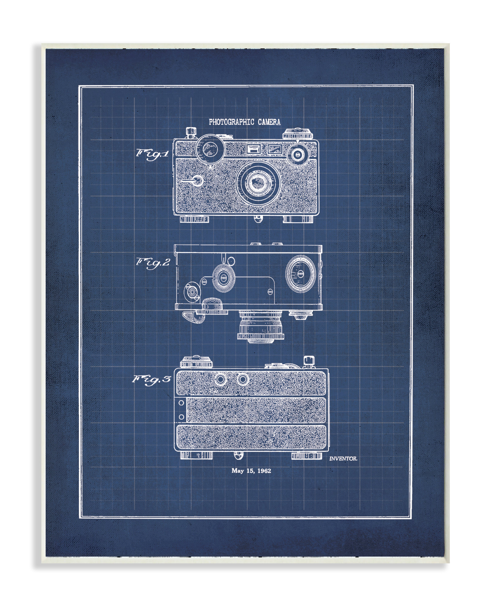 Stupell Industries 'Vintage Camera Blueprint' Graphic Art Print | Wayfair