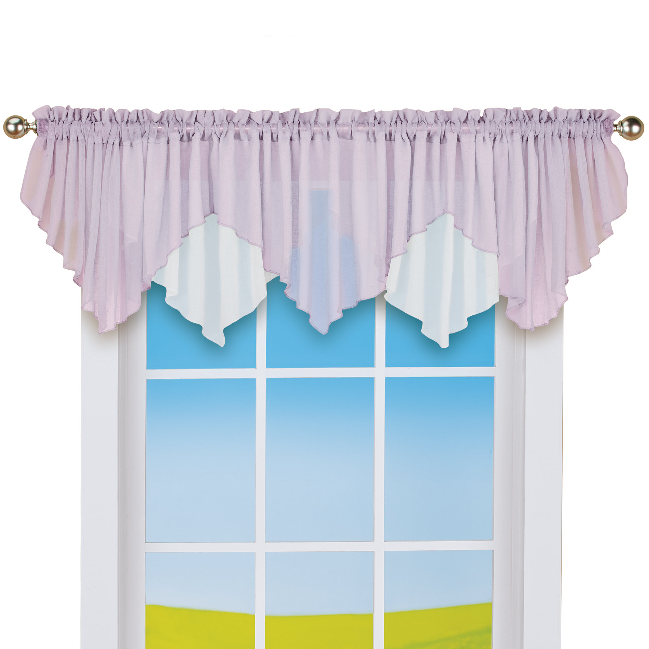Red Barrel Studio® Double Layer Two Tone Tailored 140'' Window Valance ...
