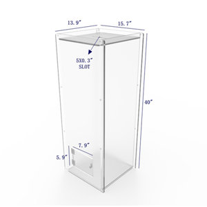 FixtureDisplays Donation Box, Clear Ghost Acrylic Floor Standing ...