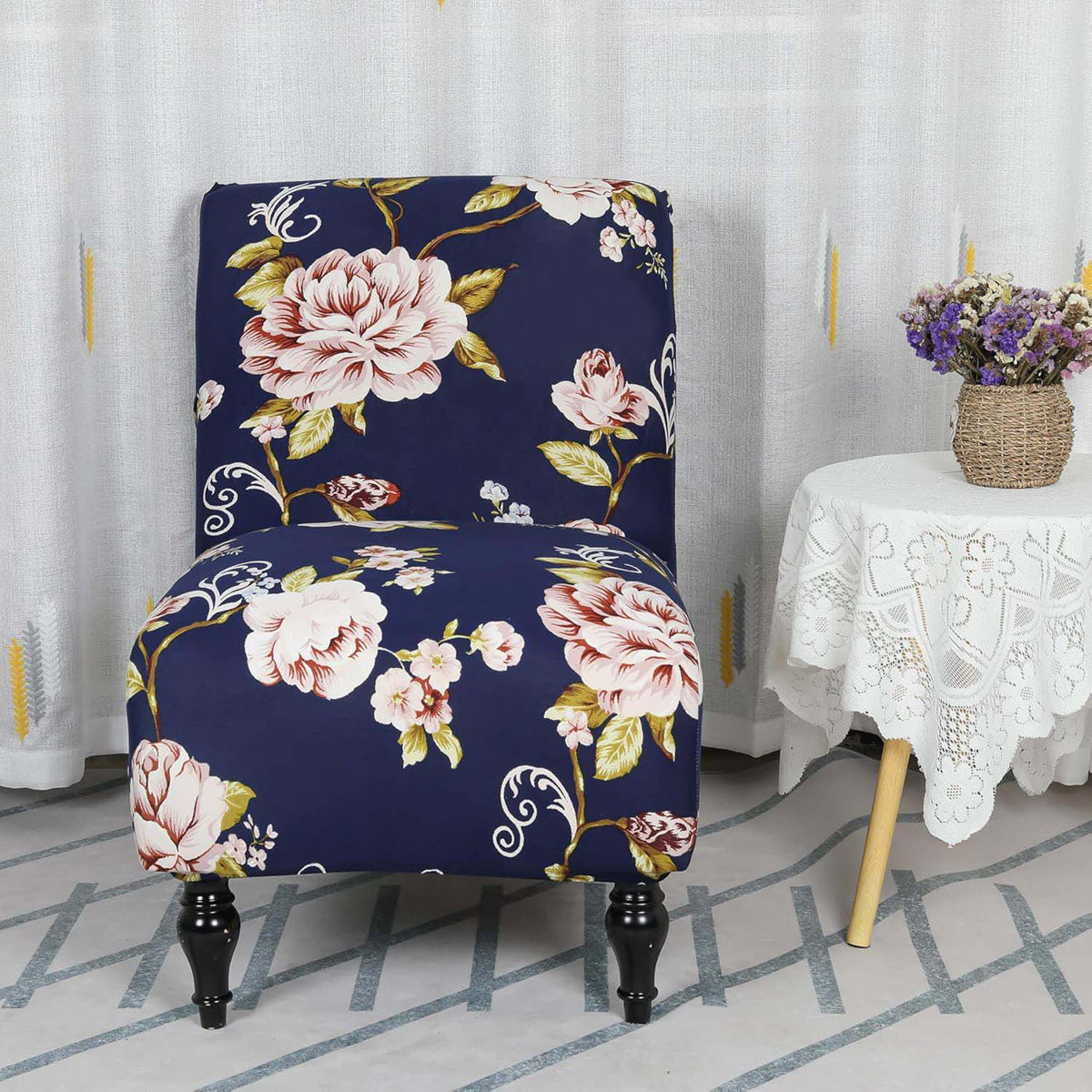 One Allium Way® Armless Accent Chair Cover Slipcover, Stretch Chair ...