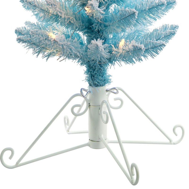 The Holiday Aisle® 4' Blue Fir Artificial Christmas Tree with 50 White ...