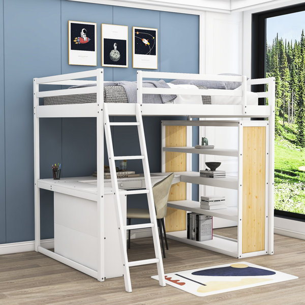 Harriet Bee Hadees Full Platforms Loft Bed with Built-in-Desk by ...