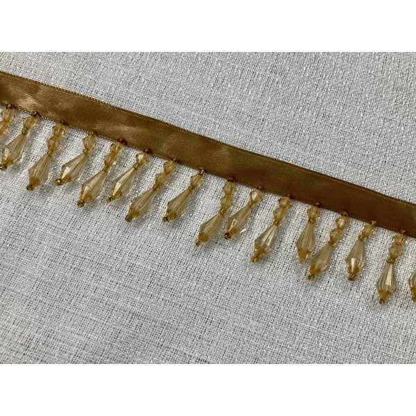 Rose Lace And Braid Lucite Crystal Beaded Fringe 1.5" Width Trim Sold ...