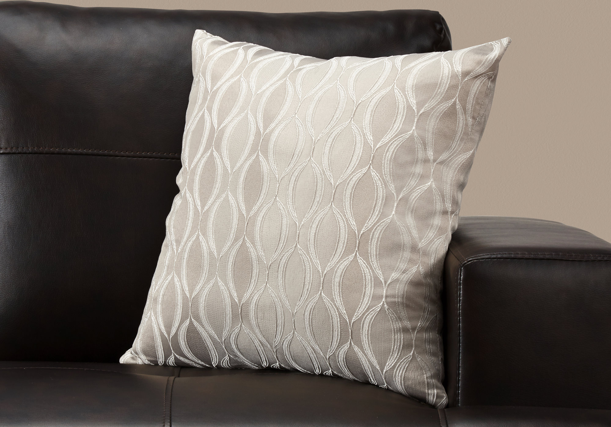 ZeaZu 18" X 18" Taupe Polyester Ogee Zippered Pillow | Wayfair