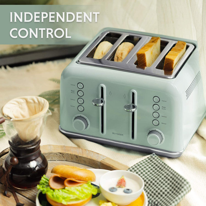 Buydeem 4 Slice Long Slot Crumb Retro Toaster & Reviews | Wayfair