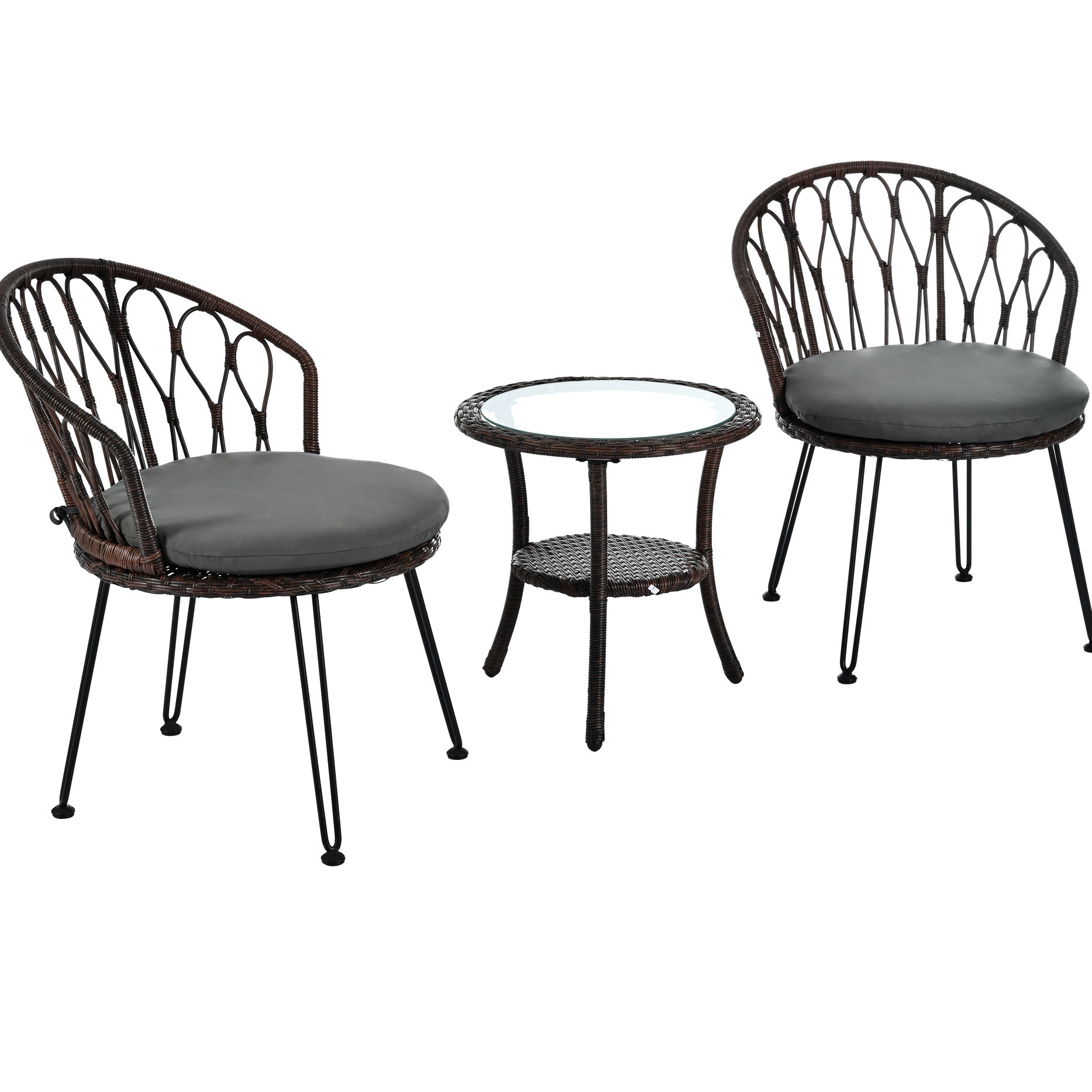 Latitude Run® Ustyle Courtyard And Patio Leisure : 2 Chairs A Tempered ...