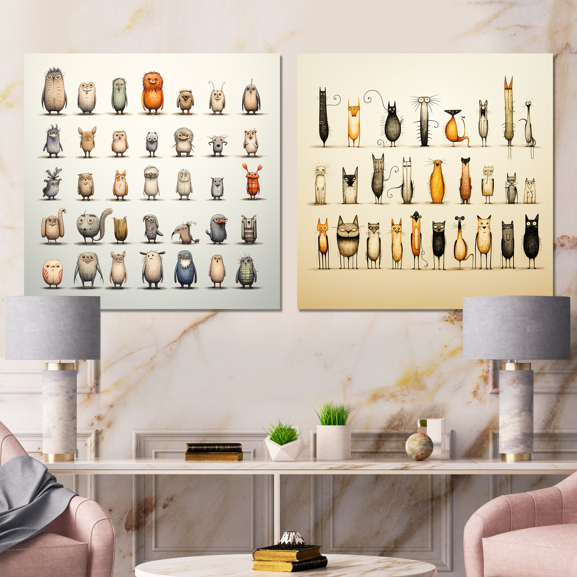 Trinx Grey Childrens Monsters Nursery Pattern I - Abstract Collages ...