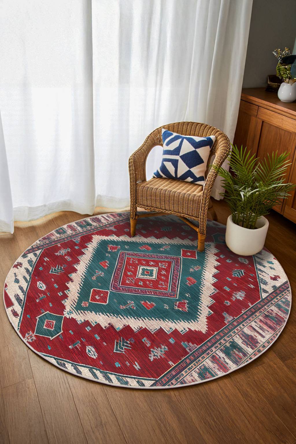 Dakota Fields Moroccan Collection Digital Print Cotton-Polyester Red ...