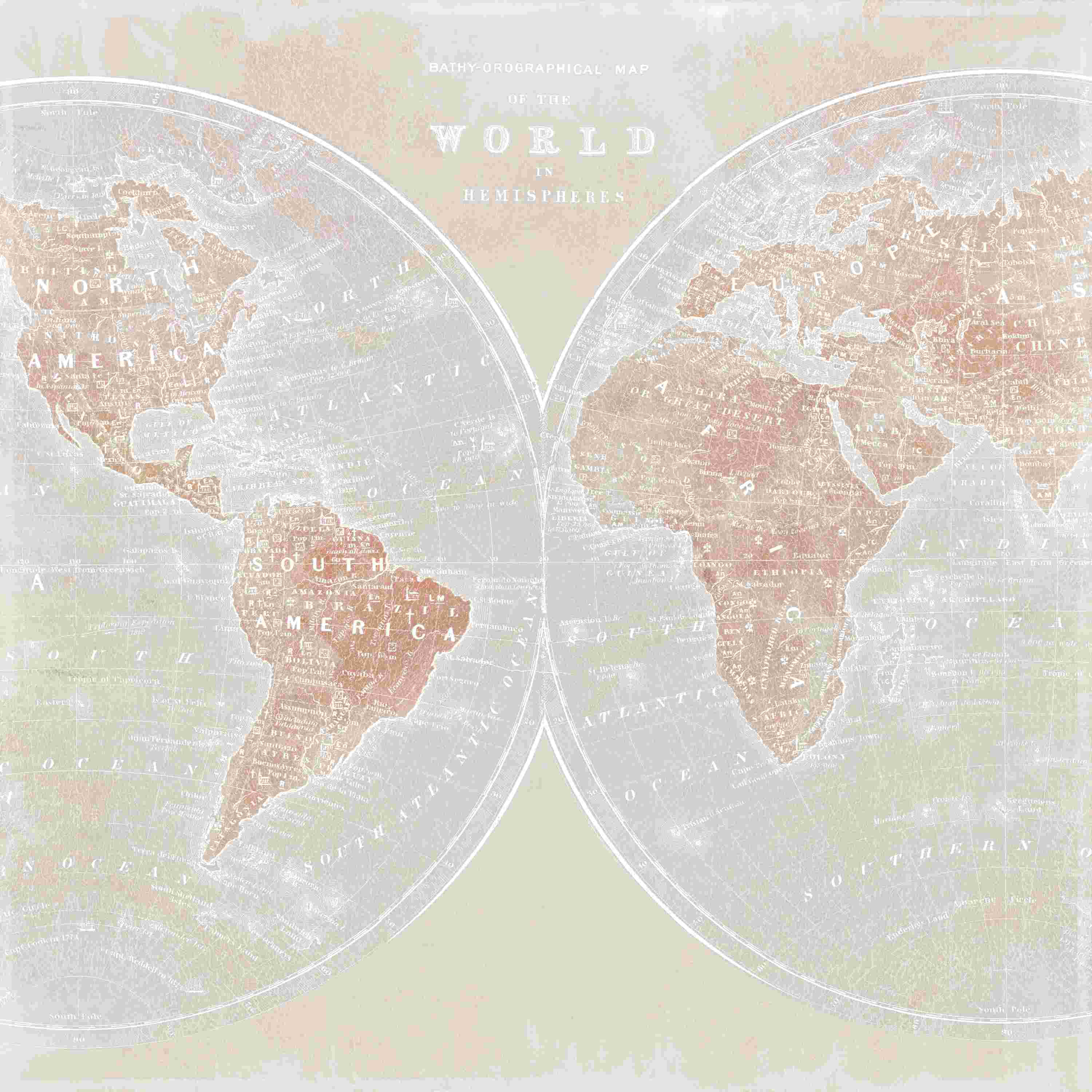 17 Stories World Globe Map Blush And Grey by - on - Wayfair Canada