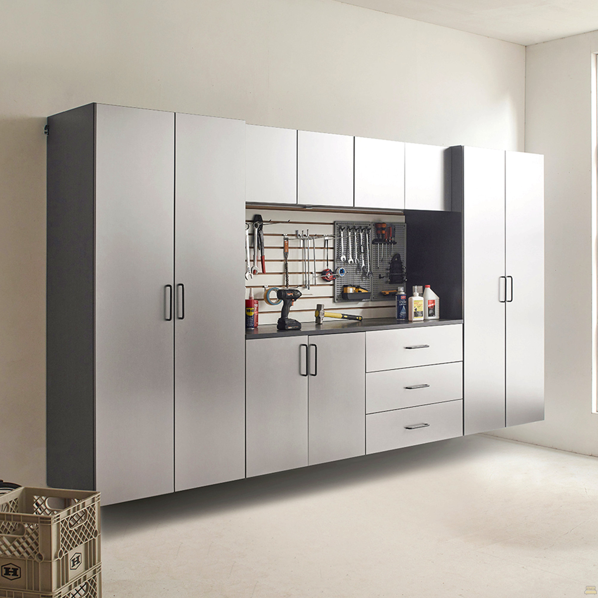 Ivy Bronx Metal Wall Mounted Base Door Storage Cabinet | Wayfair