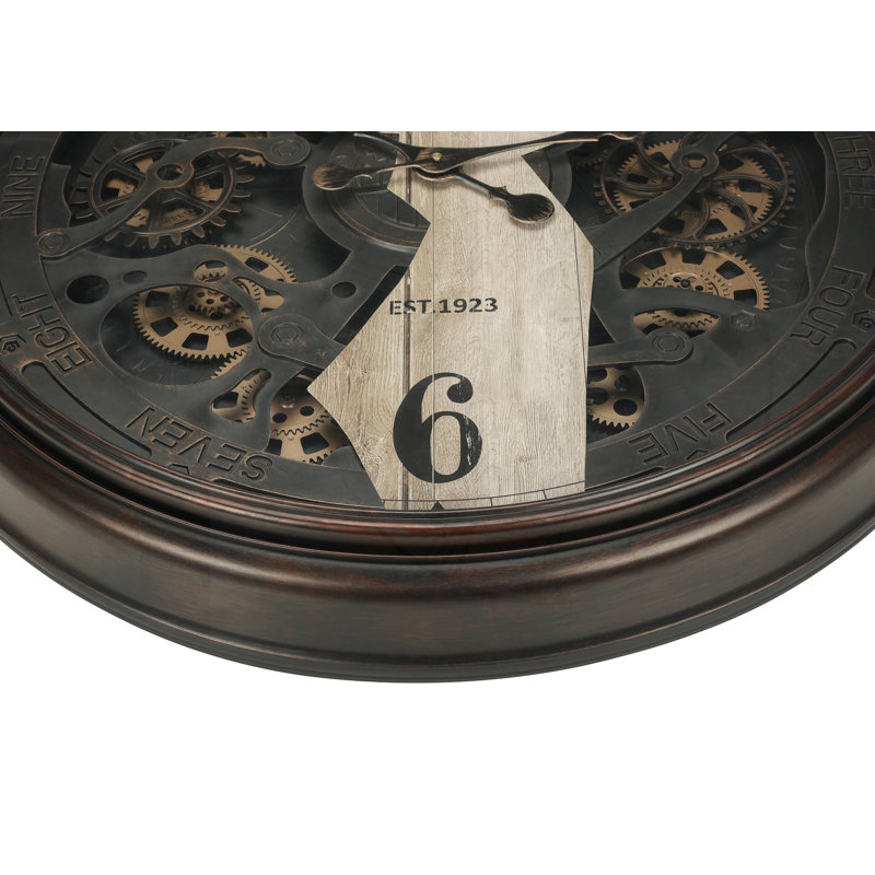 Trent Austin Design® 30" Round Gear Mechanism Wall Clock | Wayfair