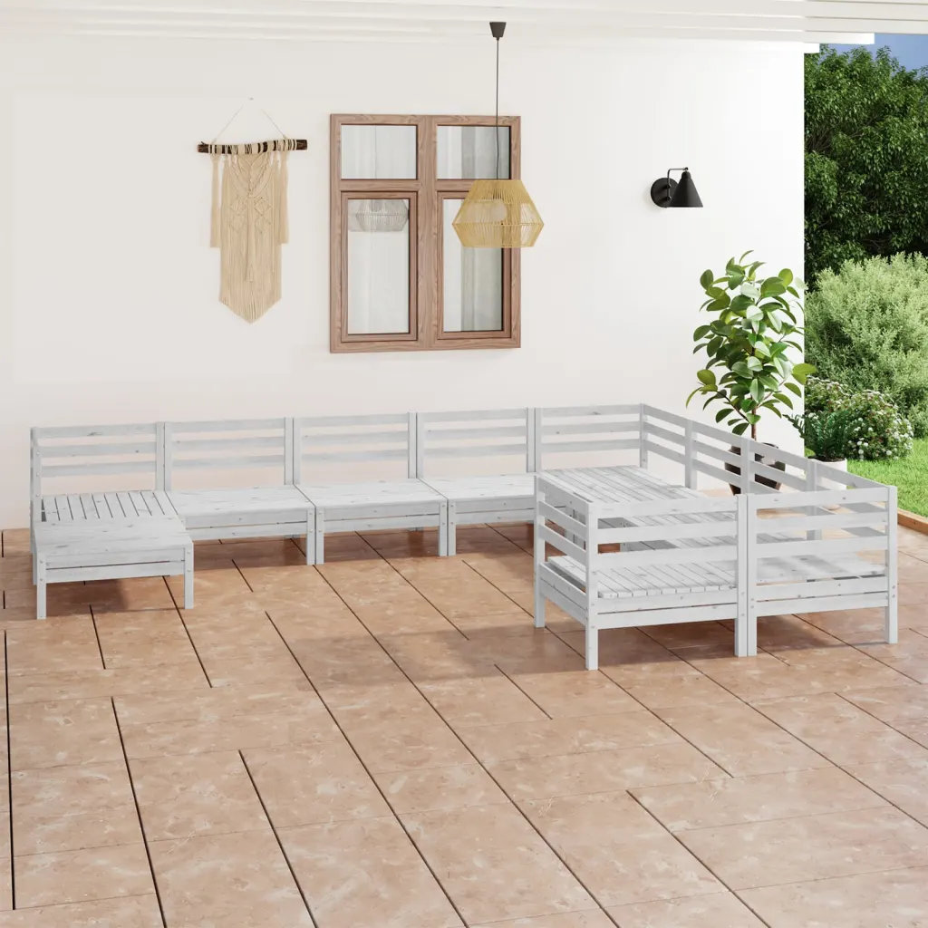 17 Stories Gudlaug Garden Lounge Set Solid Pine Wood Medium Modular ...
