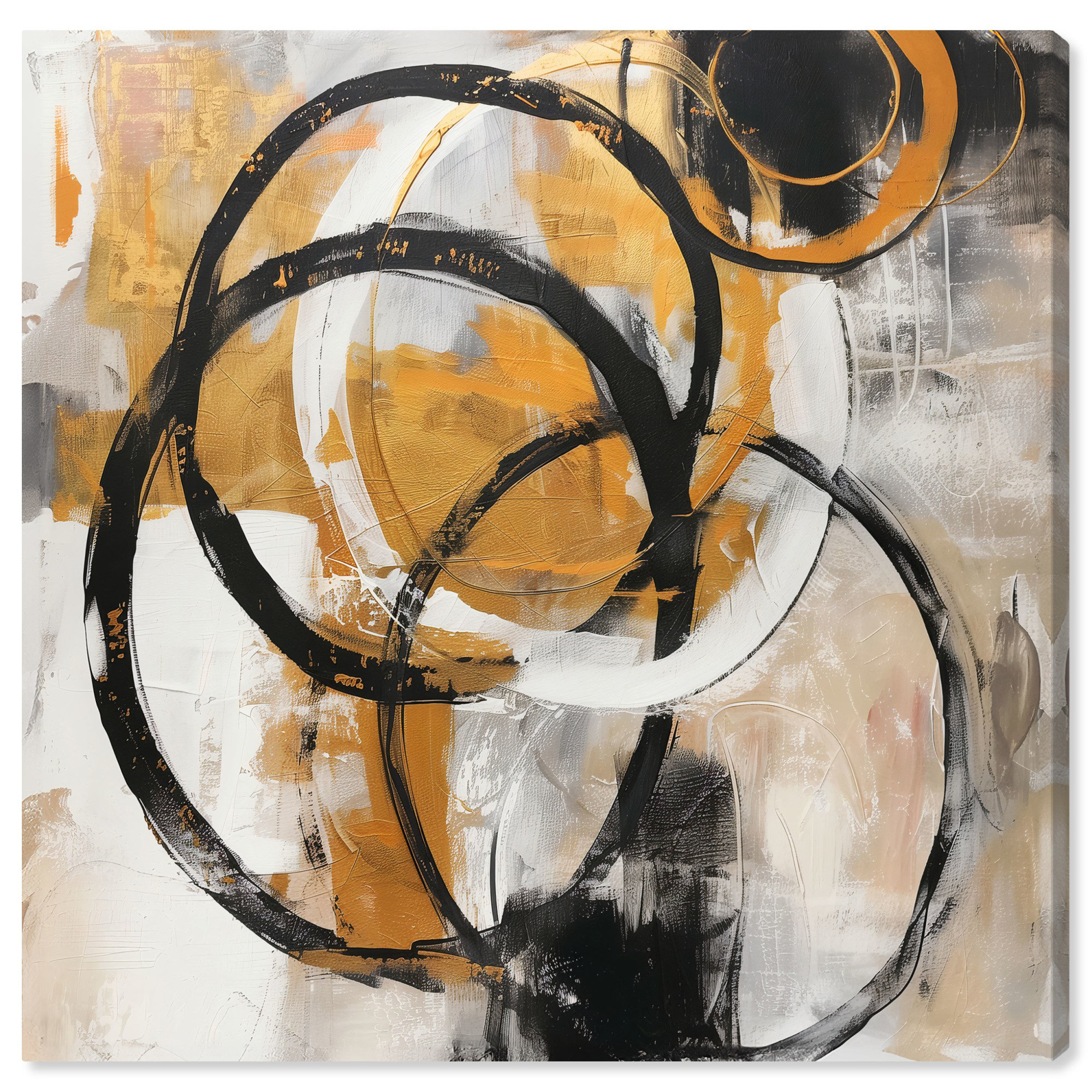 Art Remedy Sepia Orbit Canvas Gemstone Abstract Art by Art Remedy | Wayfair