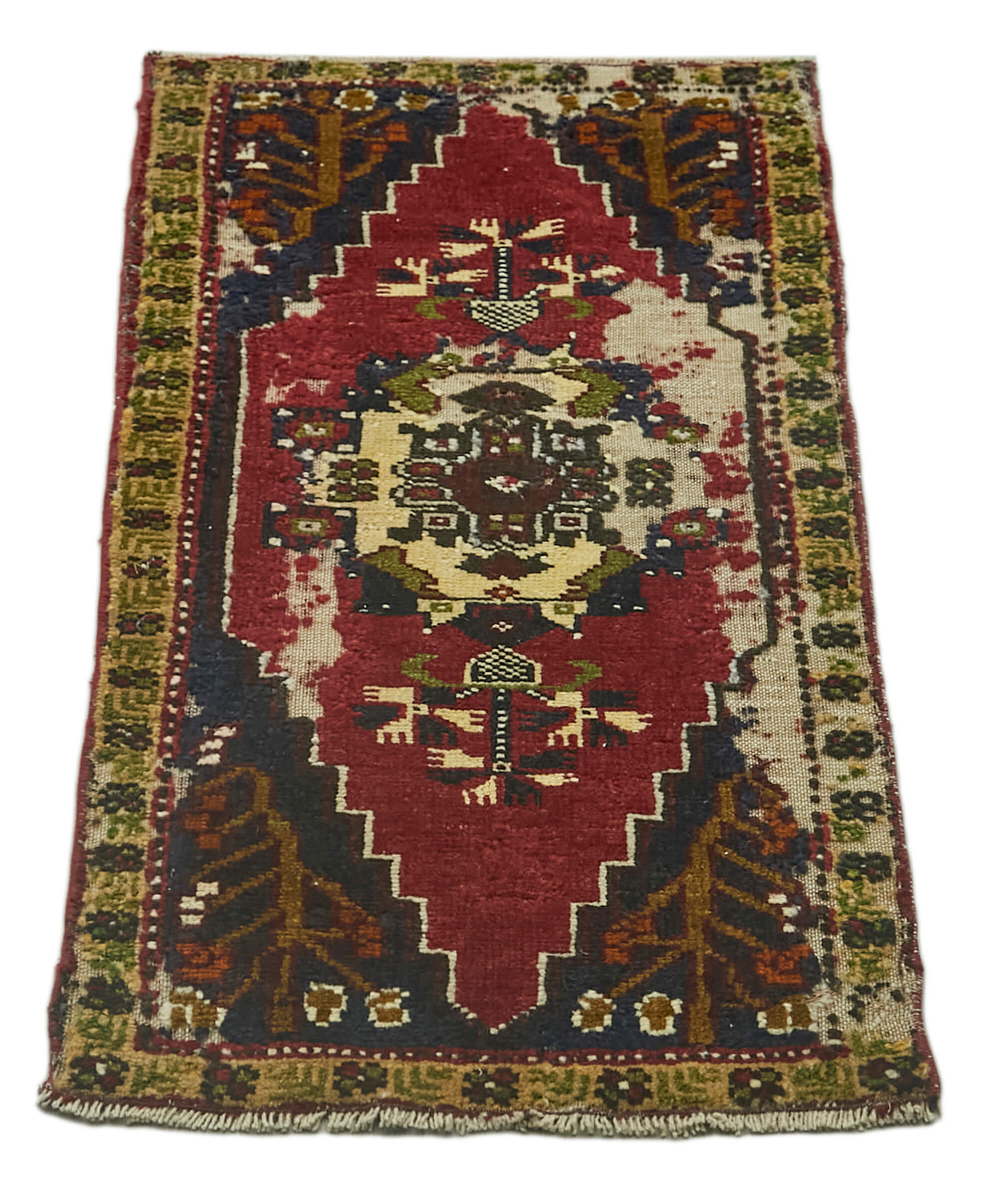 Williston Forge Hui Red Vintage Wool Handmade Area Rug | Wayfair