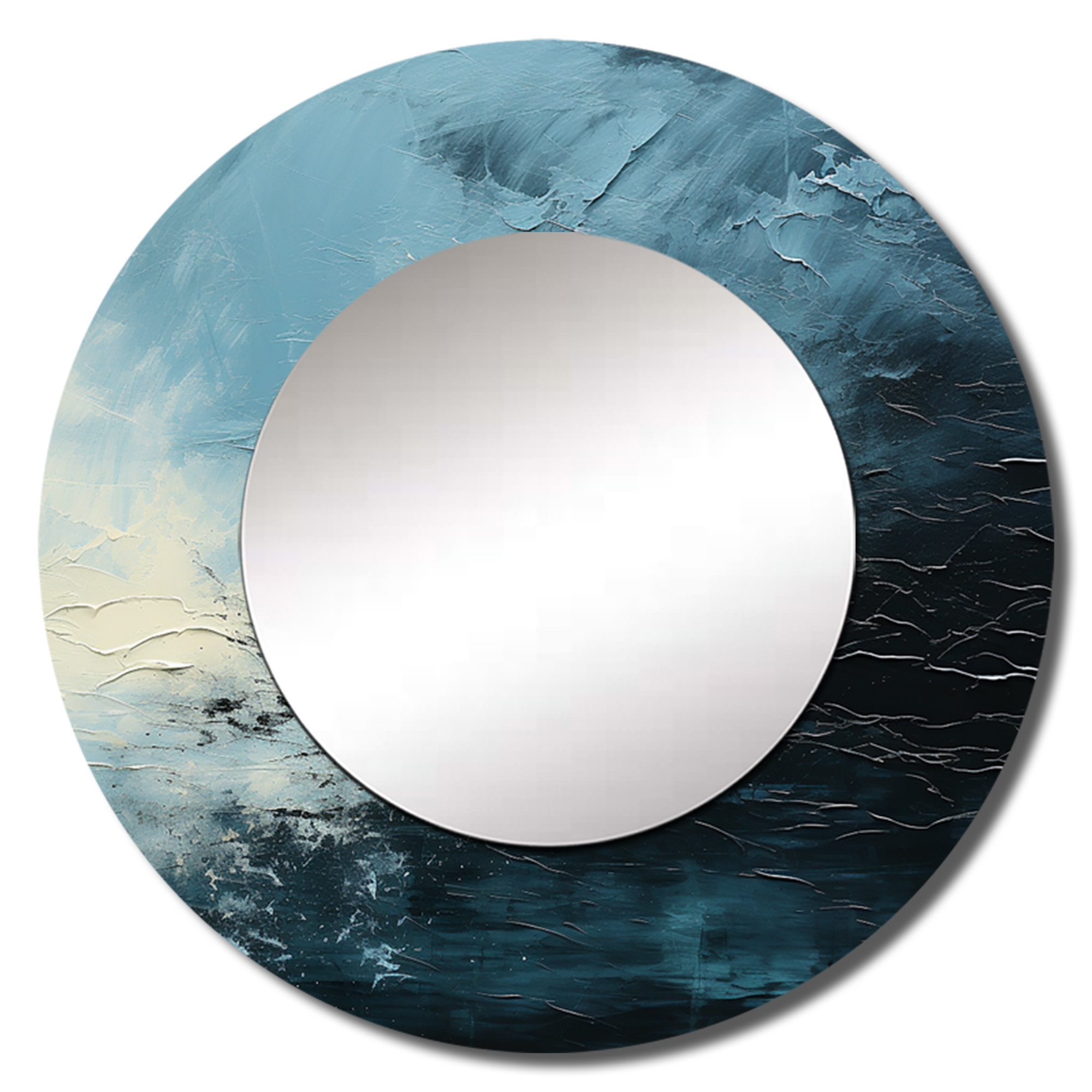 East Urban Home Saitej Minimalism Black And Blue Hurricane - Storms Wall Mirror, Traditional ...