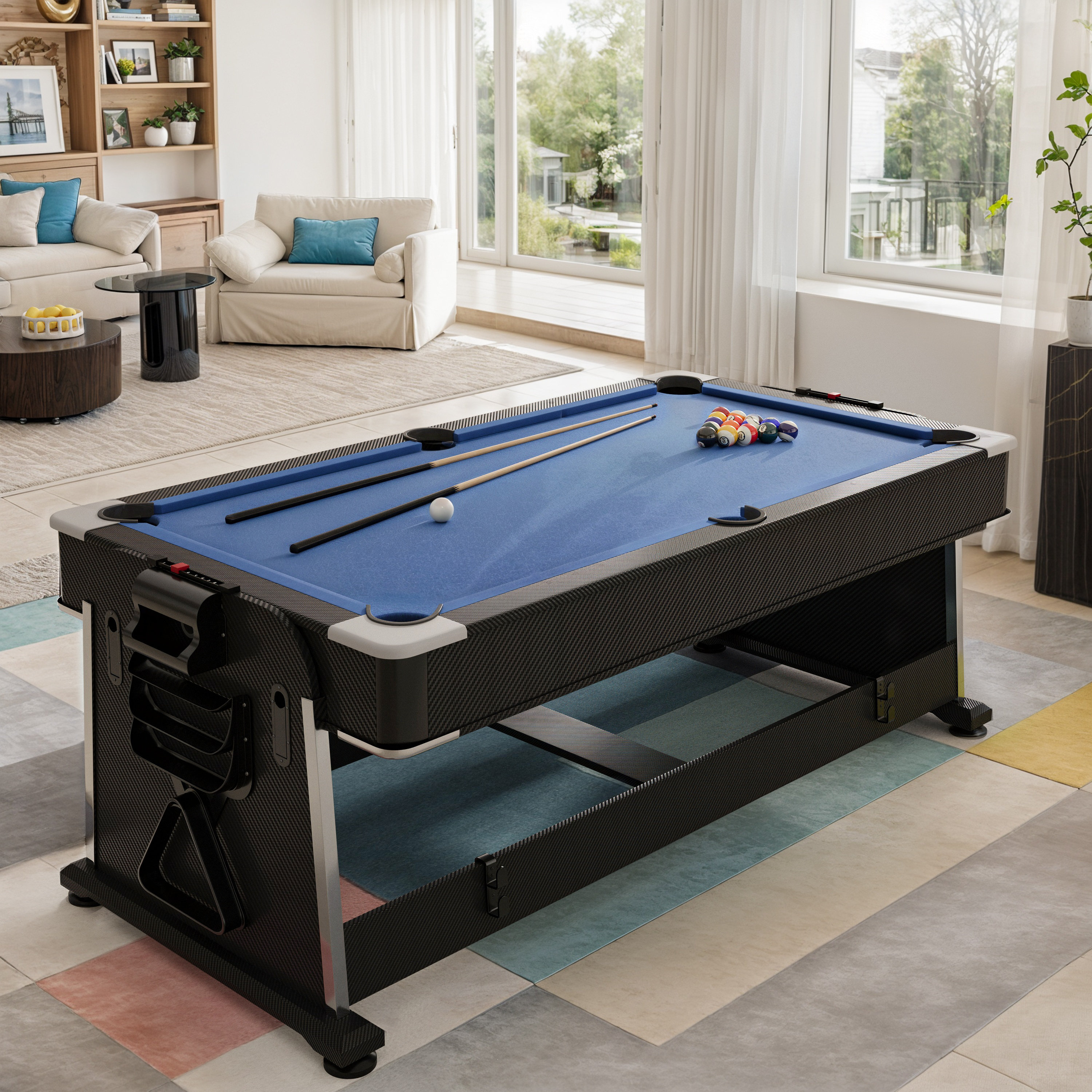 PatioVista 79''x44'' 4-in-1 Multi-Function Pool Table | Wayfair