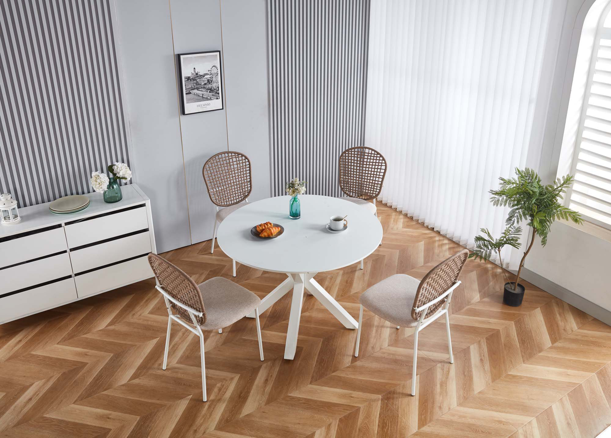 Bay Isle Home™ 5Pieces Dining Set,Table Metal Leg Mid-Century Dining ...