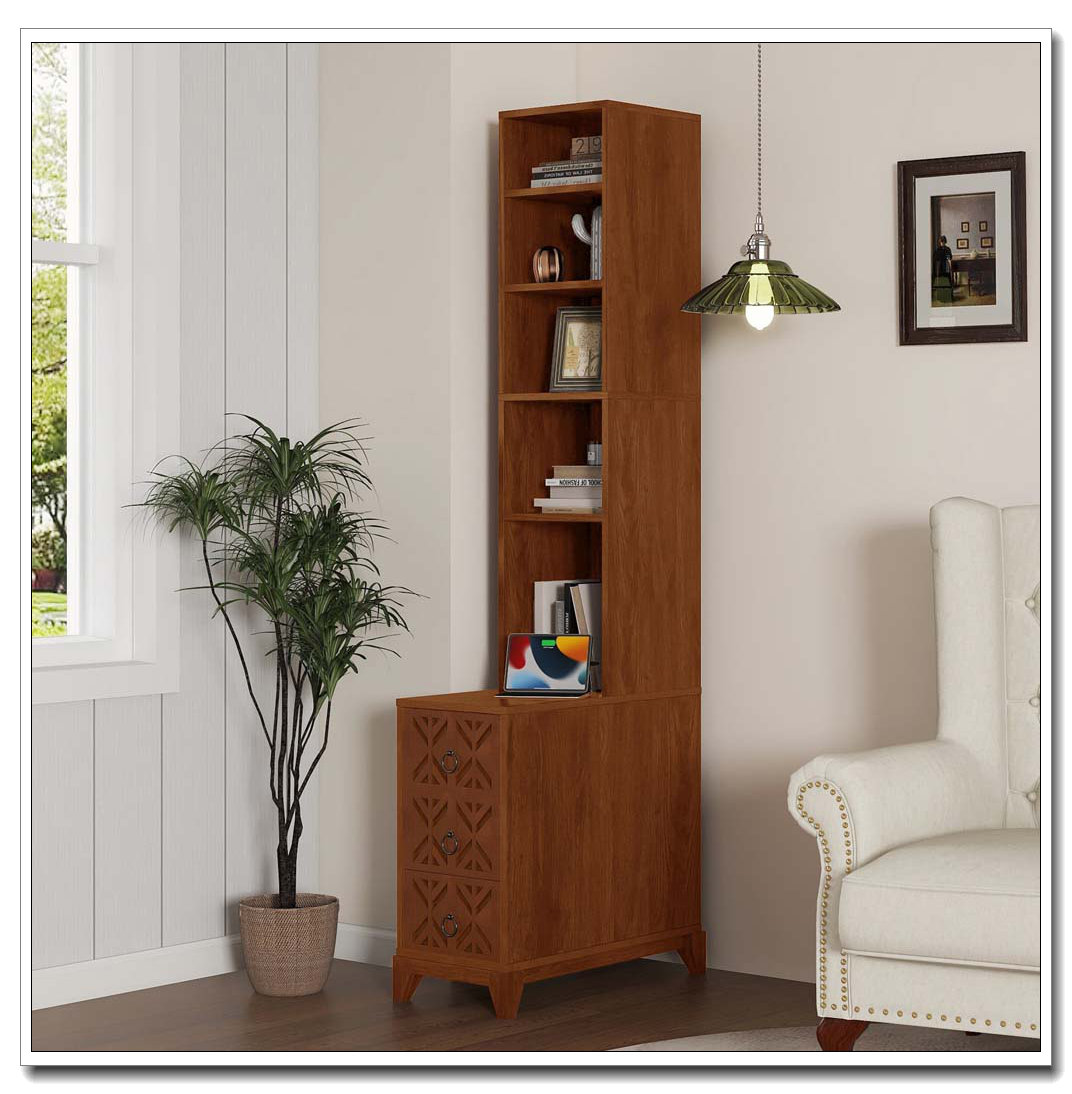 Mercer41 End Table with 3 Drawers, Corner Table with 4 Open Shelves ...