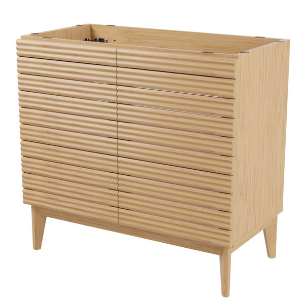 Jonathan Y Calandre 36" Slat Modern Farmhouse 2-Shelf Bath Vanity ...