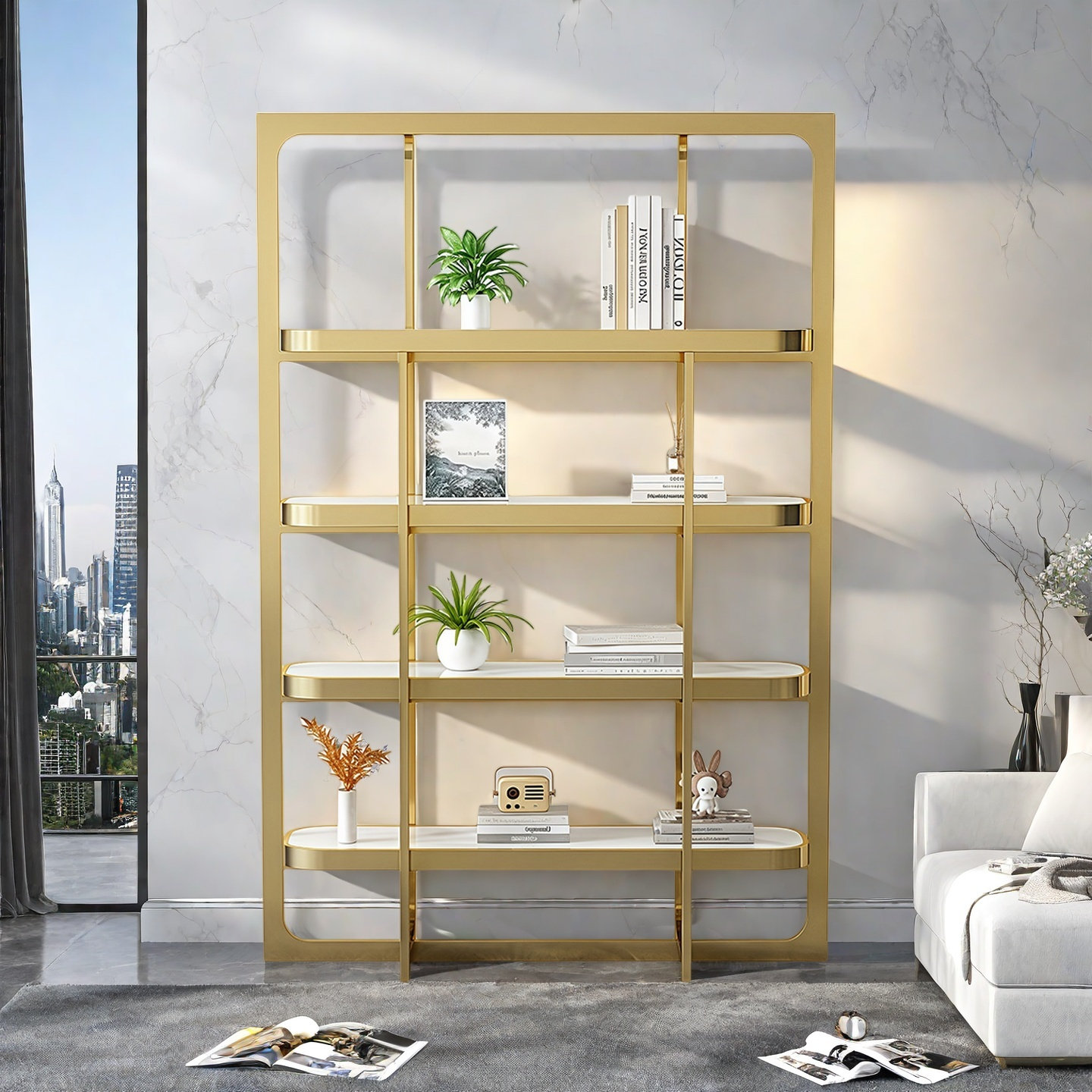 Everly Quinn A light luxury and high-end bookcase | Wayfair