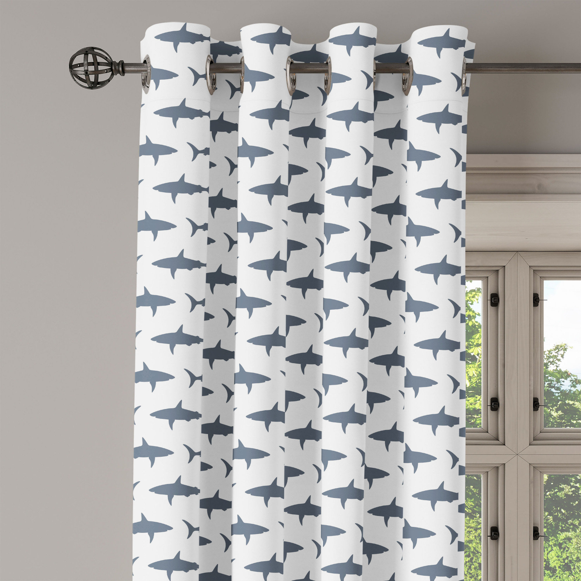 East Urban Home Sateen Abstract Blackout Gormmet Single Curtain Panel ...