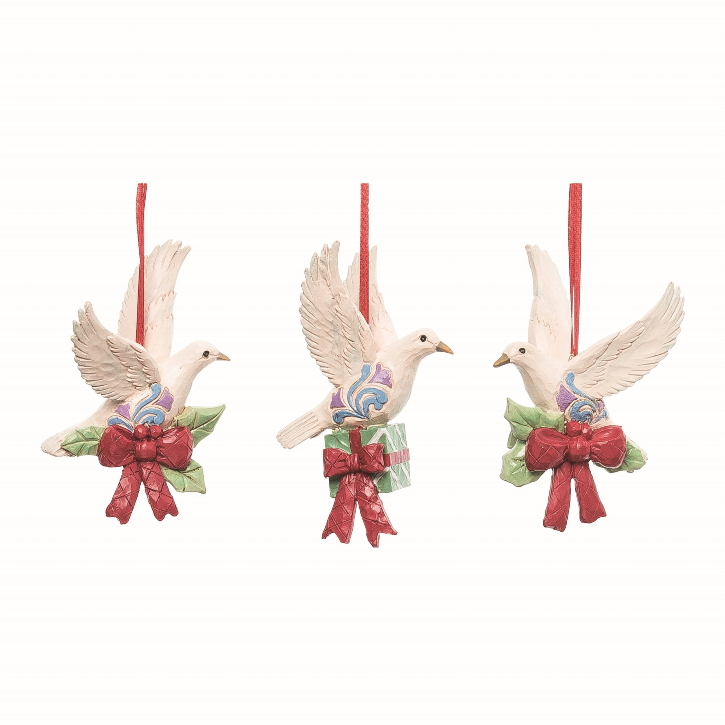 Astoria Grand Resin Peace Dove Ornament Set of 3 Christmas Home ...